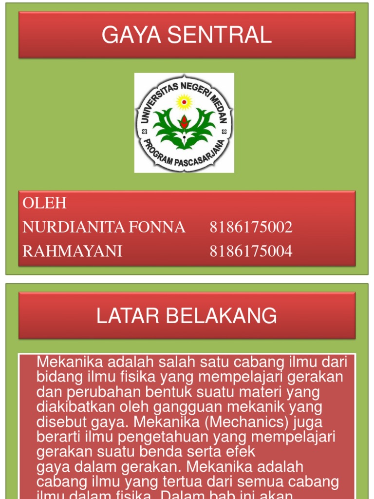 Gaya Sentral dalam Mekanika Fisika | PDF | Metode & Bahan Ajar ...