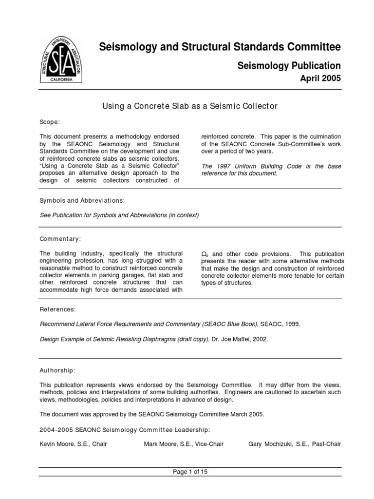 Using A Concrete Slab As A Seismic Collector | PDF | Buckling | Stress ...