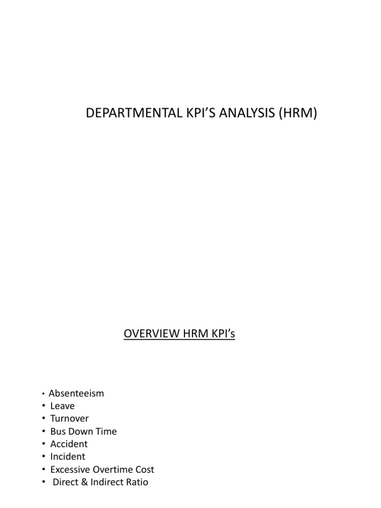 Departmental Kpi'S Analysis (HRM) | PDF | Working Conditions | Labor