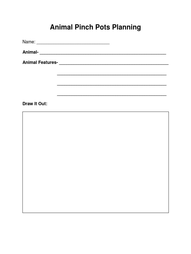 Animal Pinch Pots Planning | PDF