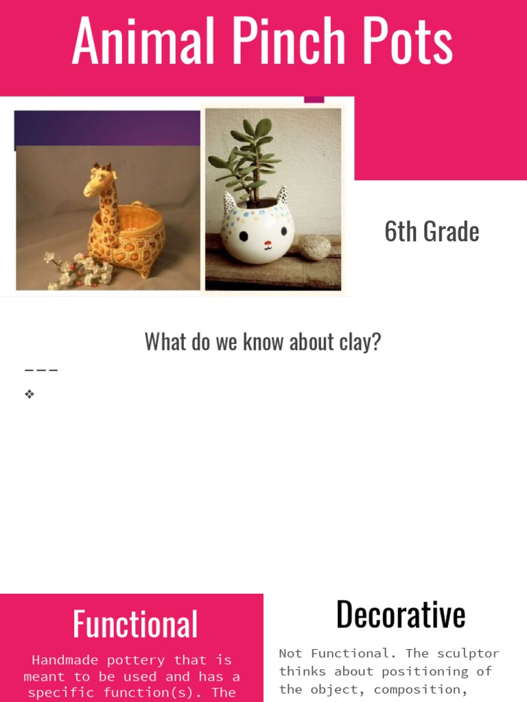 Animal Pinch Pots | PDF | Pottery | Sculpture