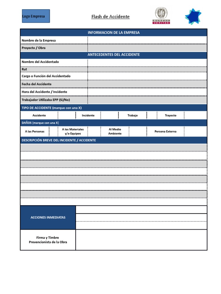 Formato Reporte Flash Accidente | PDF