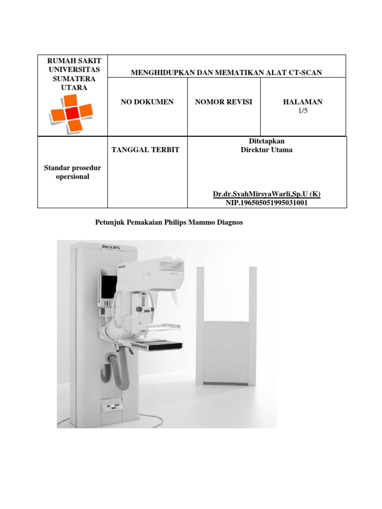 Panduan Operasional Alat CT-Scan | PDF