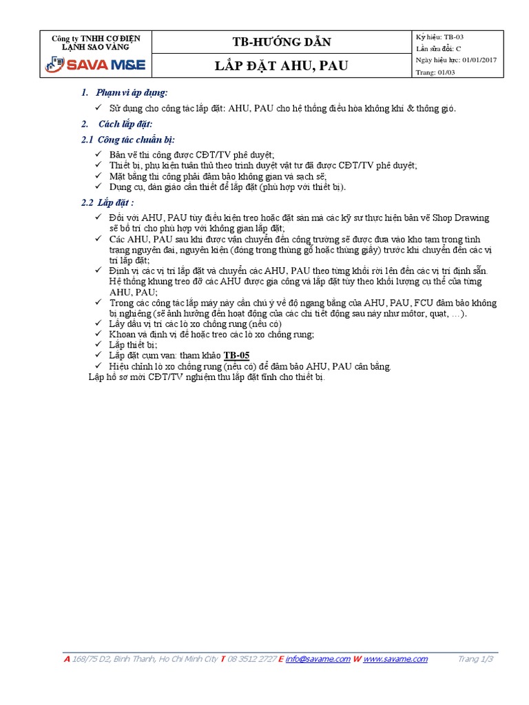 HVAC - Lap Dat AHU, PAU PDF | PDF