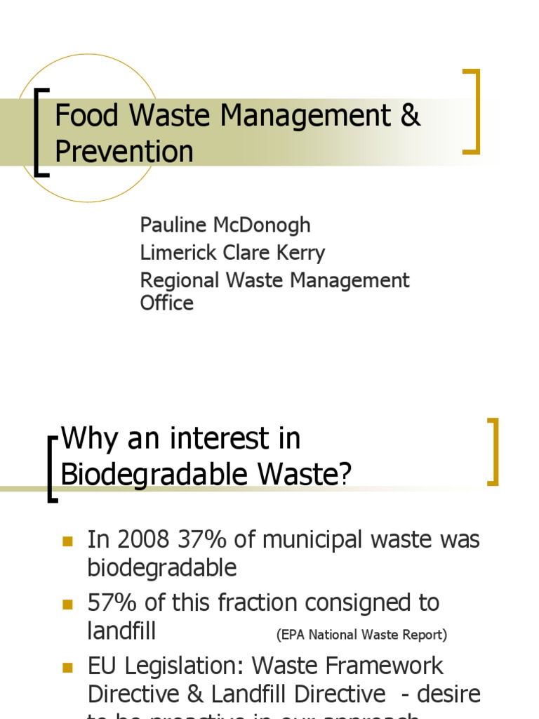 Food Waste ManagementPrevention Final | PDF | Biodegradation | Waste