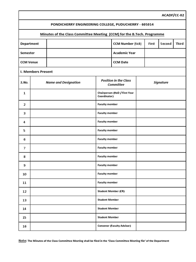 ACADF/CC-02 Pondicherry Engineering College, Puducherry - 605014 ...