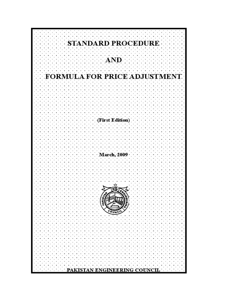 STD Procedure and Formula For Price Adjustment | PDF | Prices | Cost