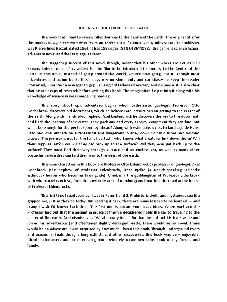 Journey To The Centre of The Earth | PDF | Journey To The Center Of The ...