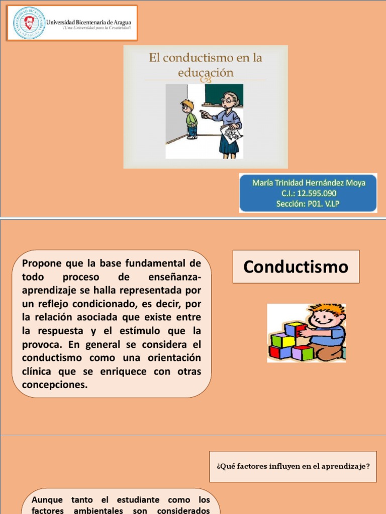 Conductismo en La Educacion | PDF | Aprendizaje | Comportamiento