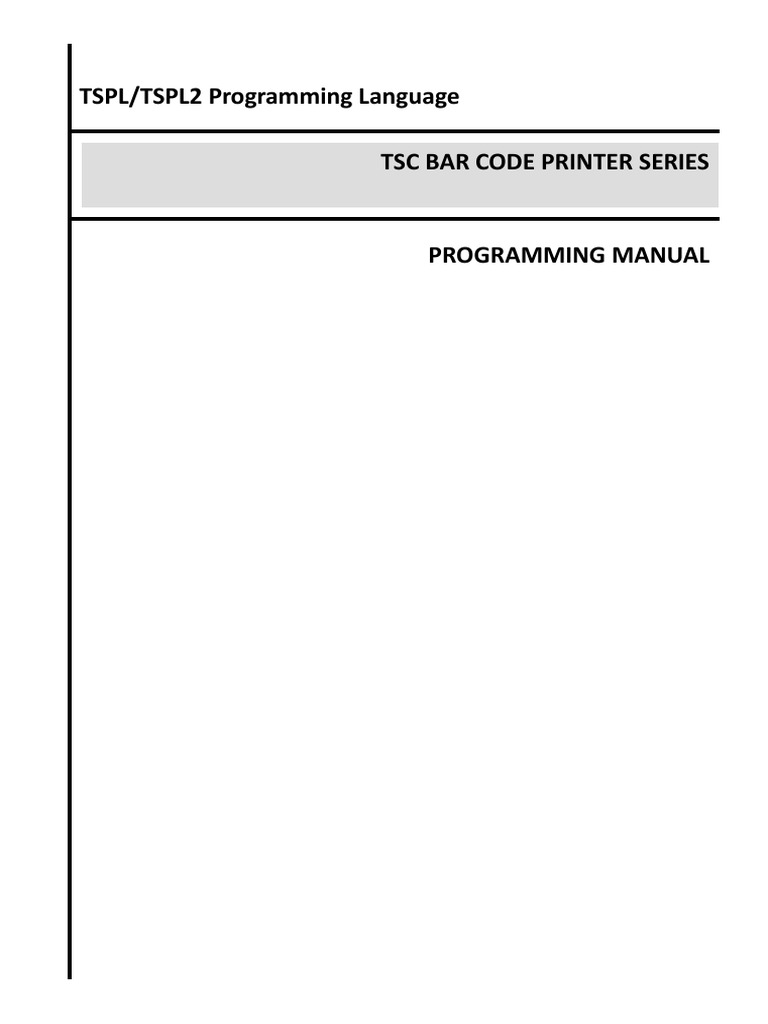 TSPL/TSPL2 Programming Language TSC Bar Code Printer Series | PDF | Wireless Lan | Ascii