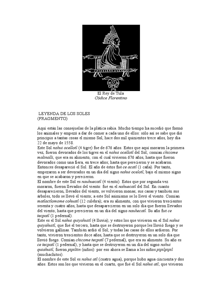 Codice Chimalpopoca Leyenda de Los Soles | PDF | Politeísmo | Cultura ...