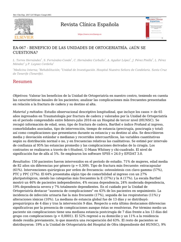 Beneficios de La Ortogeriatria | PDF | Hospital | Ciencias de la Salud