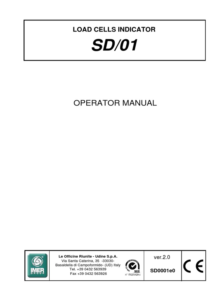 SD0001e0 2.0 | PDF | Calibration | Transmission (Mechanics)