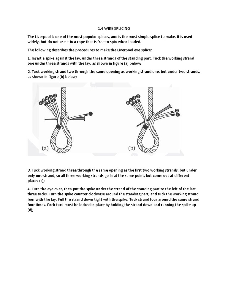 1.4 Wire Splicing | PDF | Knot | Rope