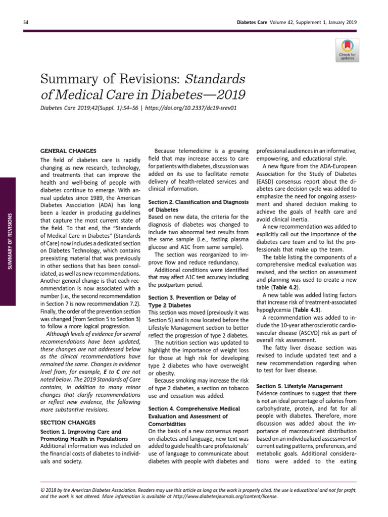 Standards of Medical Care in Diabetesd2019 | PDF | Diabetes Mellitus ...