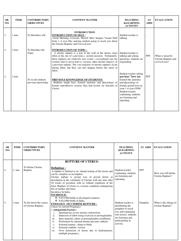 Uterine Rupture and Cervical Tear | PDF | Childbirth | Uterus