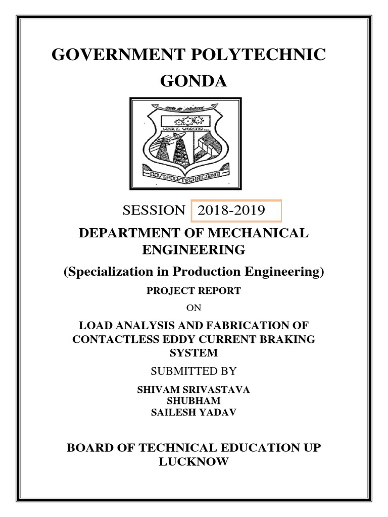 Gonda Polytechnic Mechanical Project Report | PDF | Technology ...