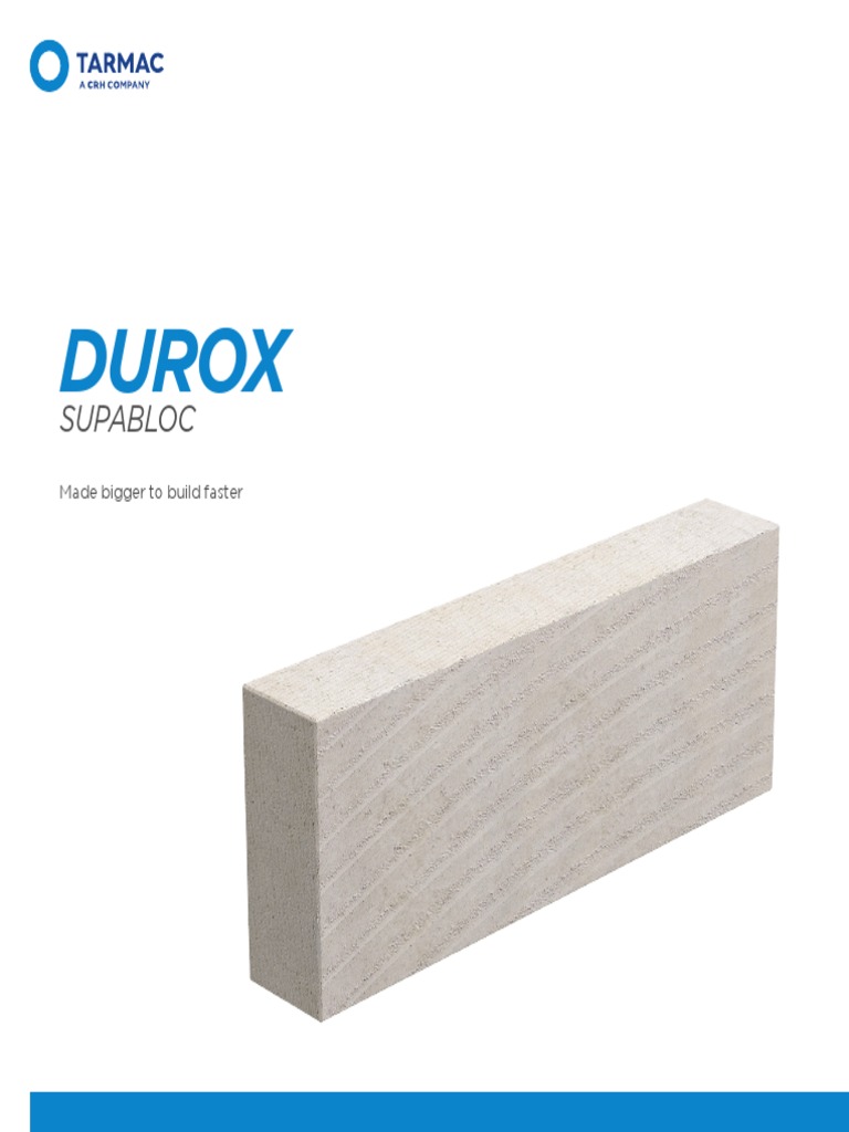Tarmac Buildingproducts Blocks Durox Supabloc v1 | PDF | Wall | Building Insulation