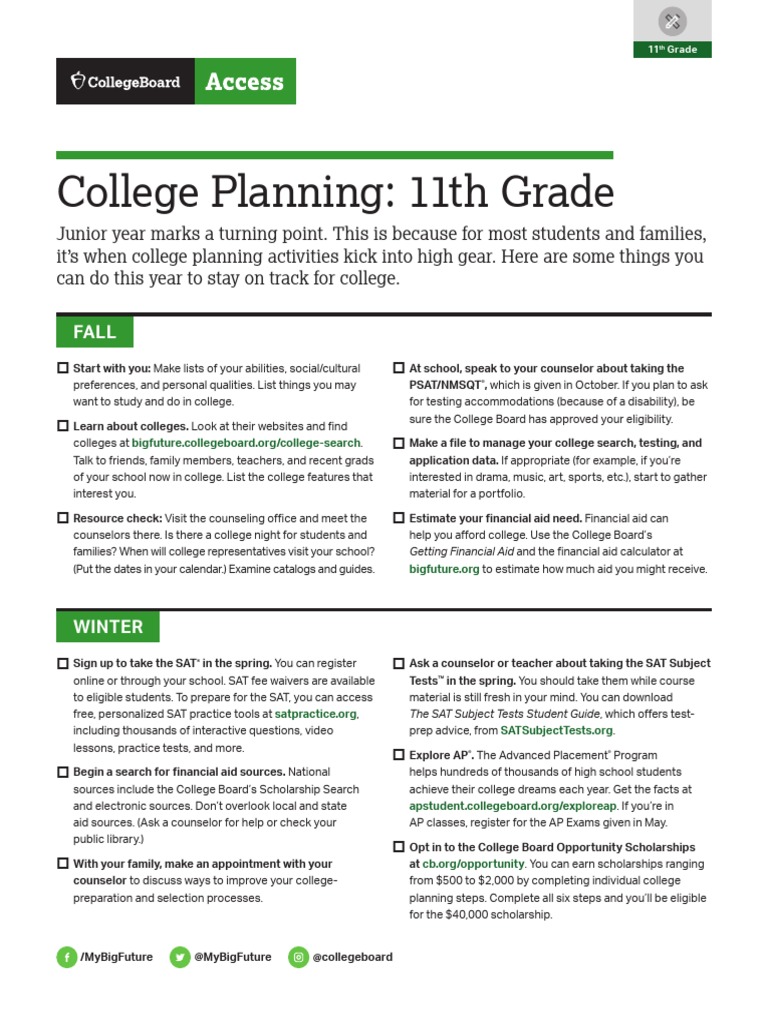 College Planning Calendar Juniors | PDF | Advanced Placement | Sat