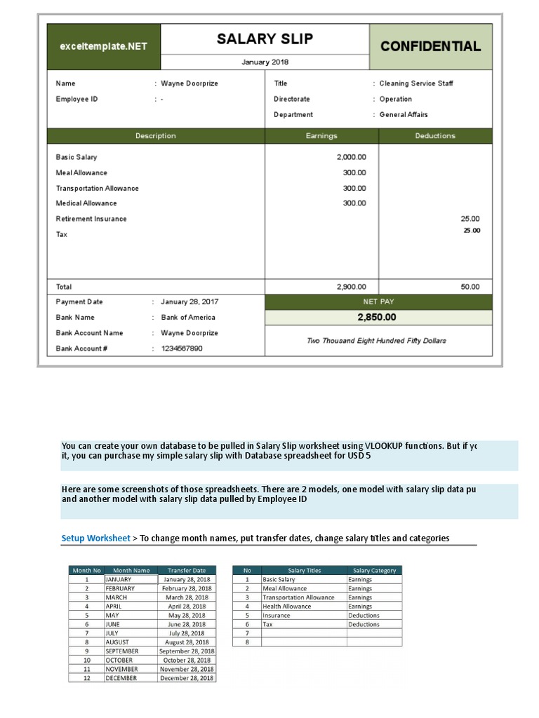 Salary Slip Template for Employees | PDF | Salary | Government Finances
