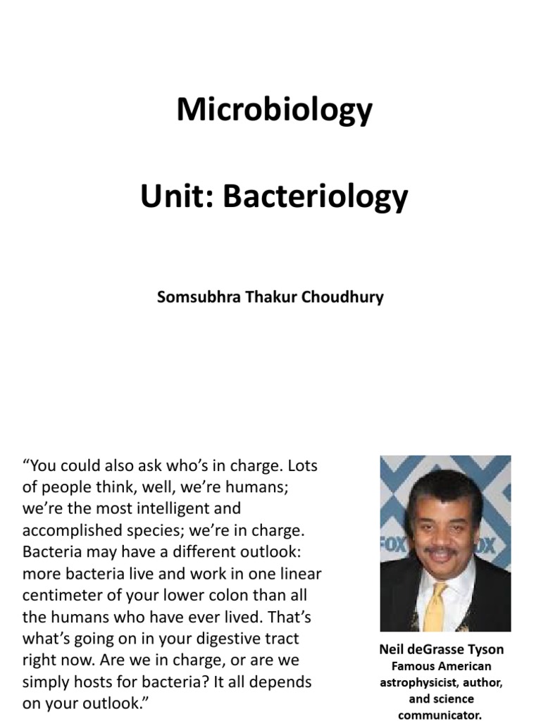 Microbiology Unit: Bacteriology: Somsubhra Thakur Choudhury | PDF ...