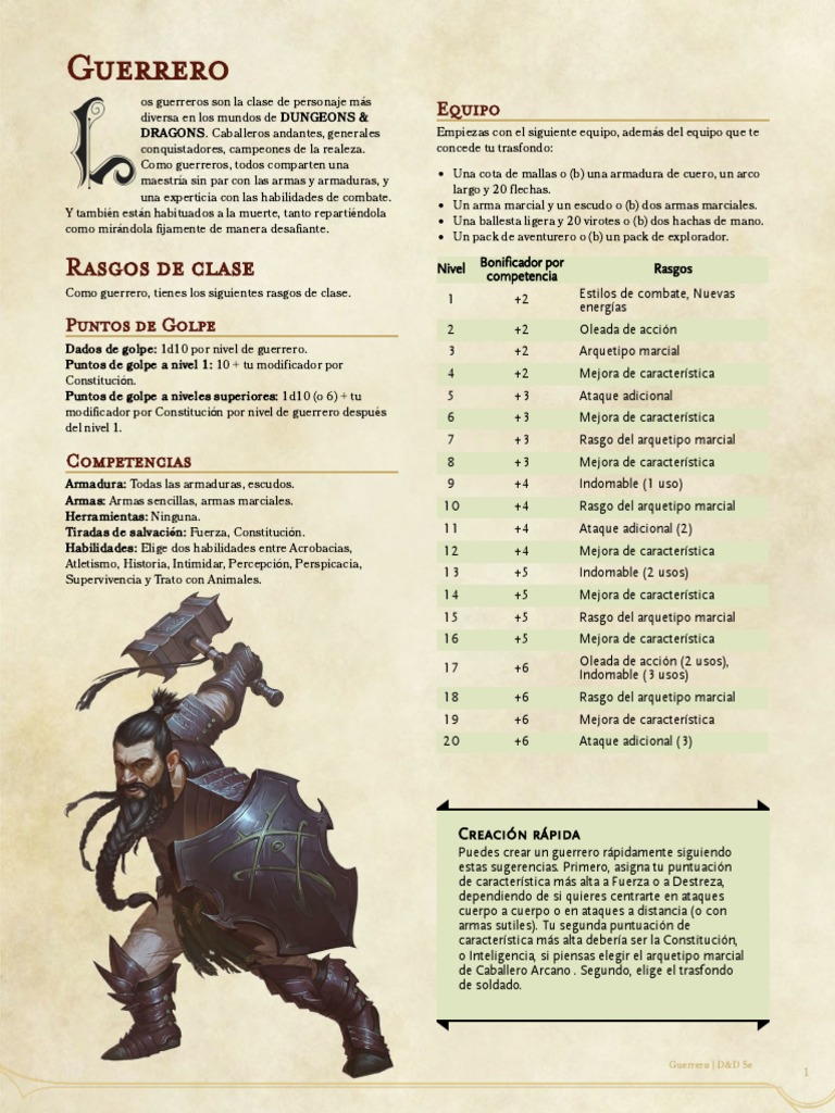 D&D 5 - Clases Basicas RPG D&D PDF | PDF | Arco y flecha | Inteligencia