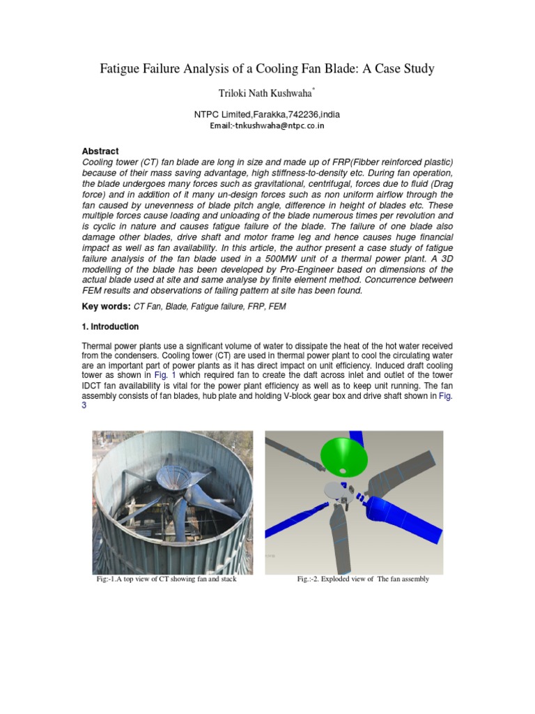 Cooling Tower Fan Blade Failure Analysis | PDF | Finite Element Method ...