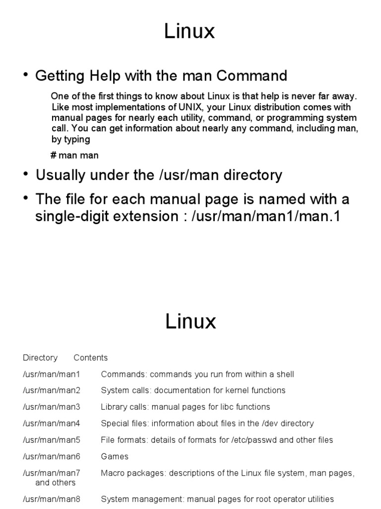 Linux: Getting Help With The Man Command | PDF | Gnu | Linux