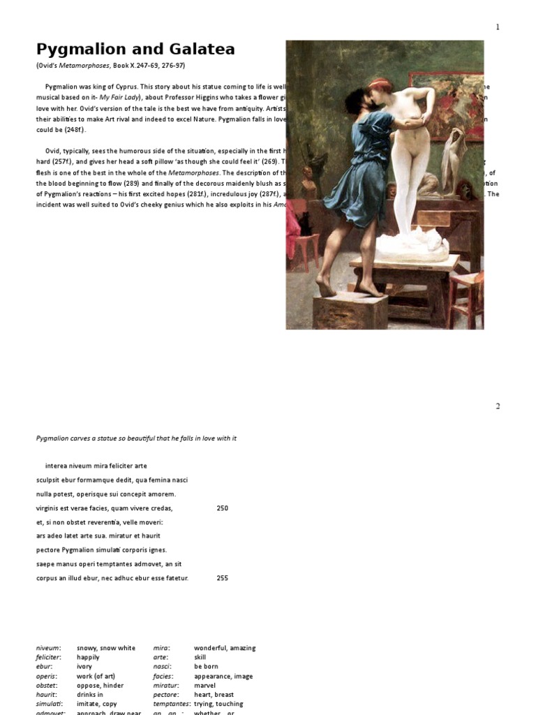 Pygmalion and Galatea | PDF