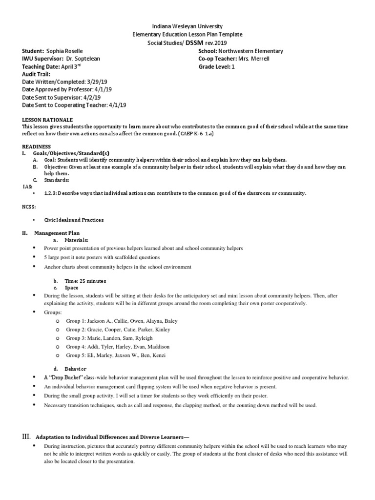 Lesson Plan Dynamic Social Studies Model sp20191 1 | PDF | Lesson Plan ...