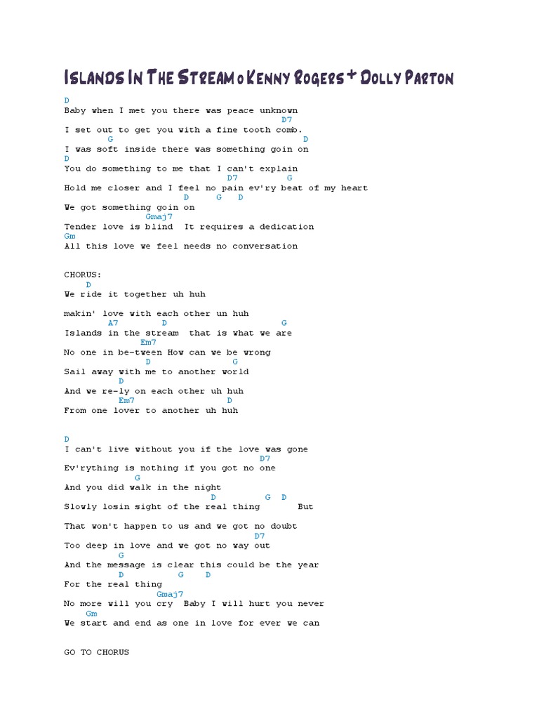 Islands in The Stream Dolly Parton Kenny Rogers PDF | PDF
