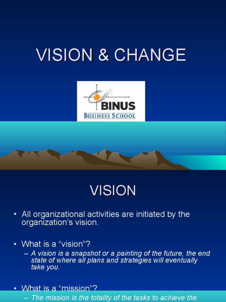 VISION and CHANGE | PDF | Strategic Management | Business
