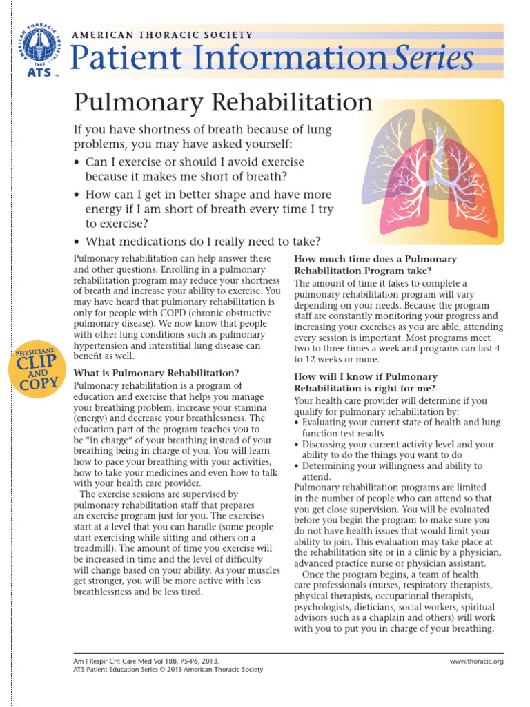 Pulmonary Rehabilitation: How Much Time Does A Pulmonary Rehabilitation ...