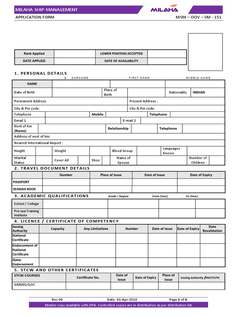 151-MSM-Application Form Floating Staff | PDF | Government | Transport