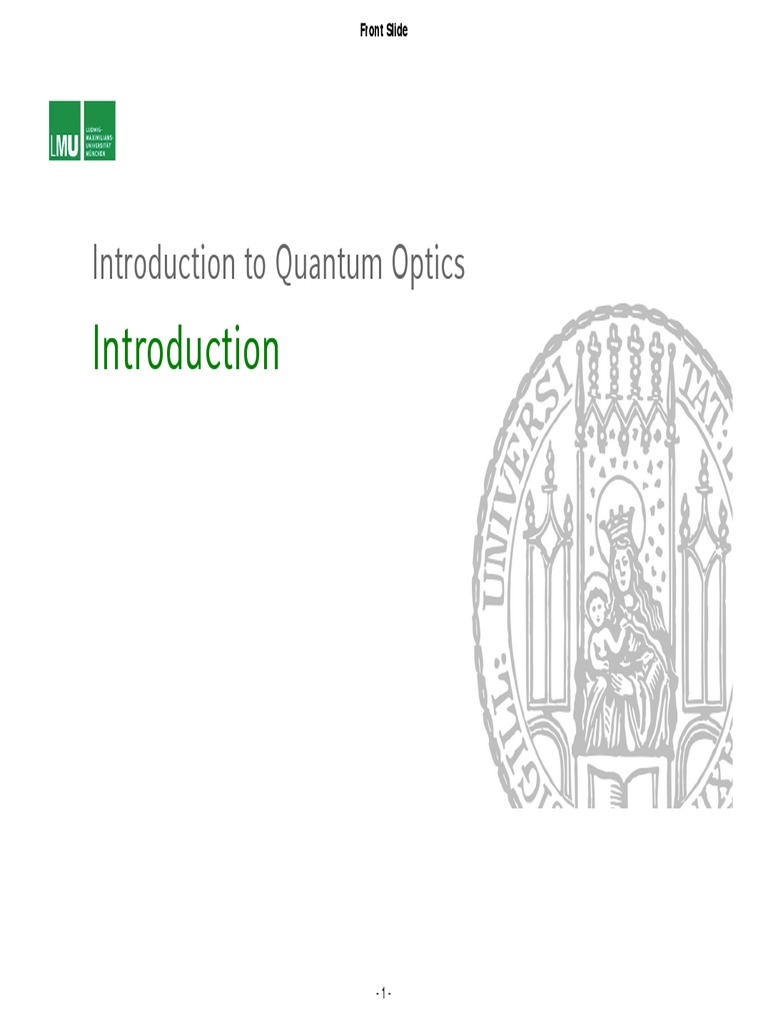 Introduction To Quantum Optics | PDF | Quantum Optics | Electromagnetic ...