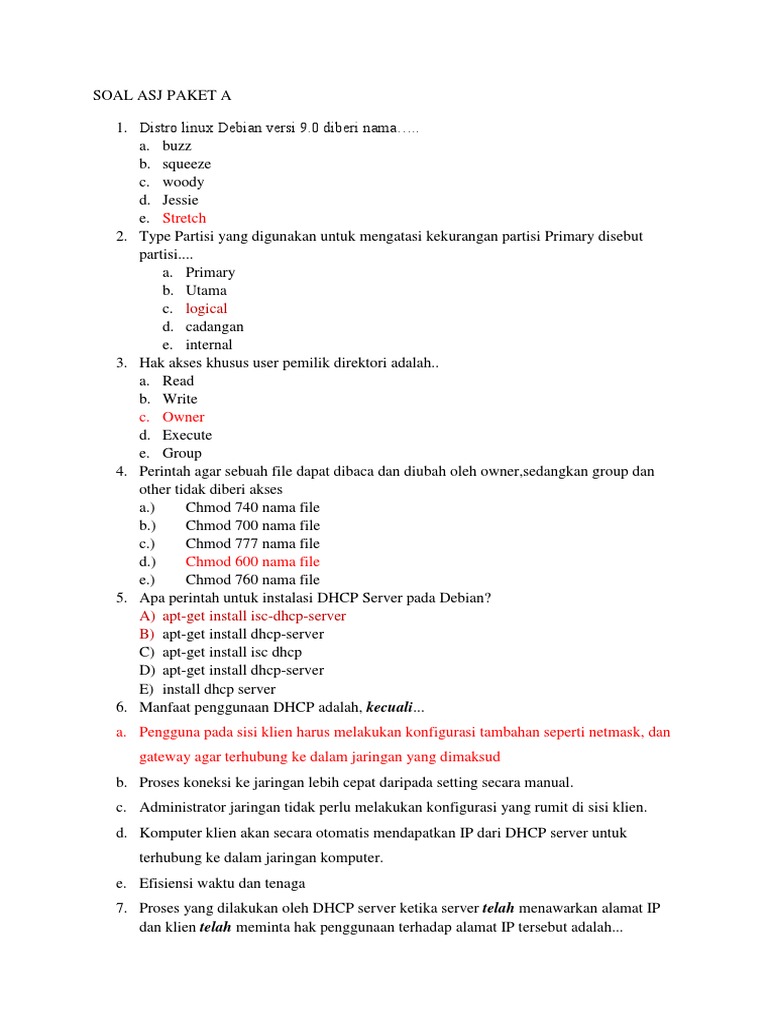 Soal Asj Paket A | PDF