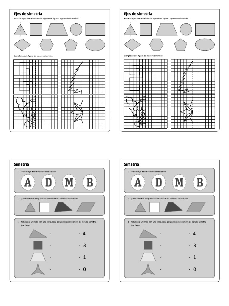 Simetria - Fichas para Imprimir - 3 | PDF