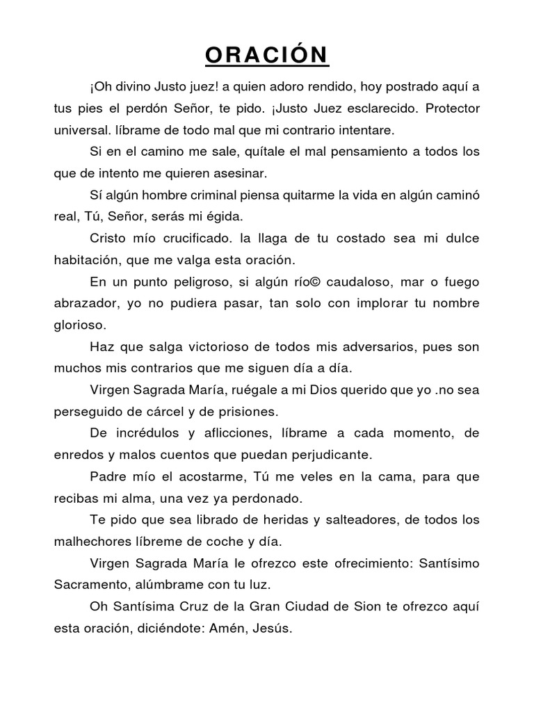 ORACIÓN | PDF | Oración | Creencia religiosa y doctrina