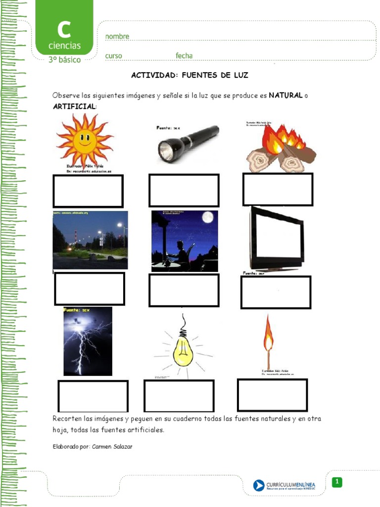 Clasificación Luz Natural y Luz Artificial | PDF