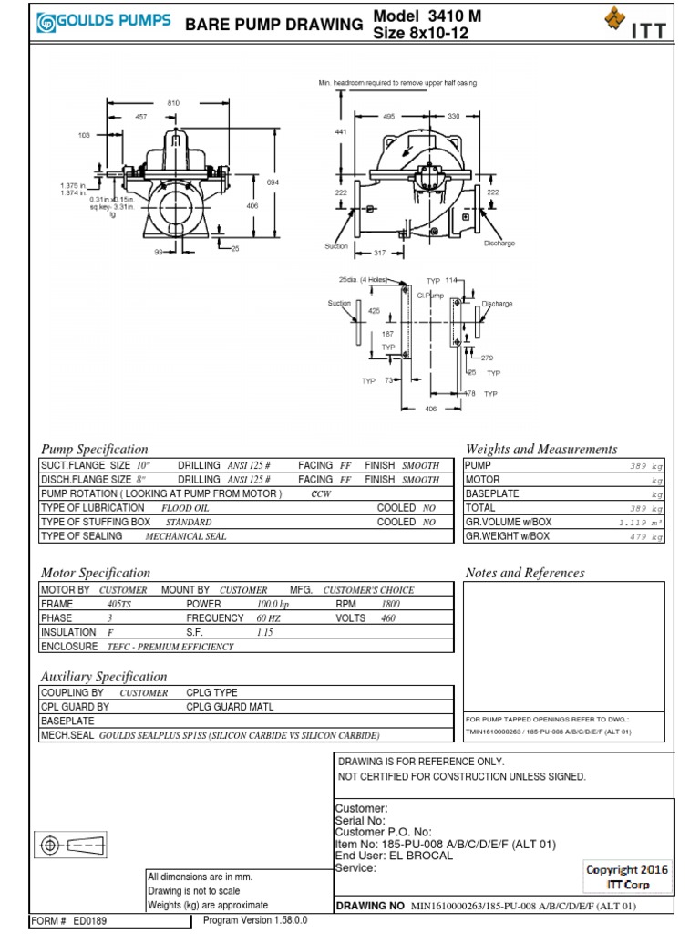Goulds 3410 Pump Specifications | PDF | Gas Technologies | Manufactured ...