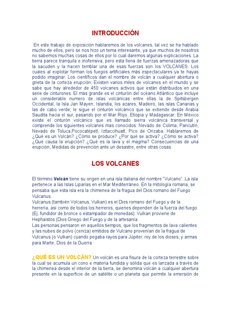 Los Volcanes | PDF | Volcán | Lava