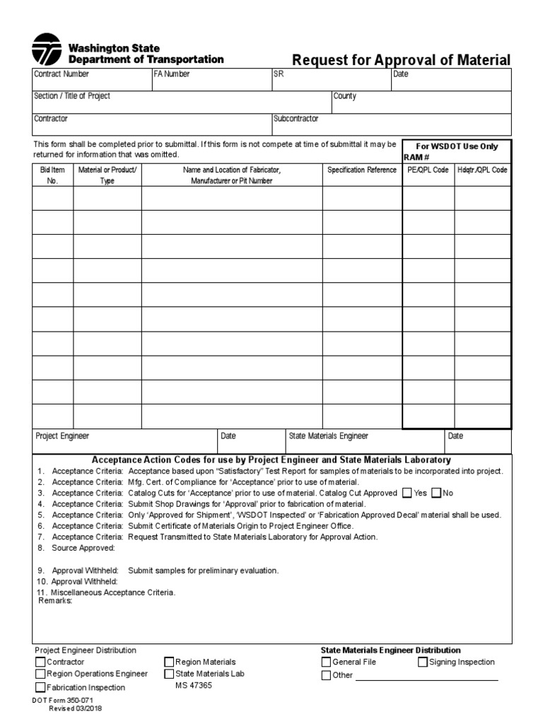 Form Approval Material | PDF | Engineer | Engineering