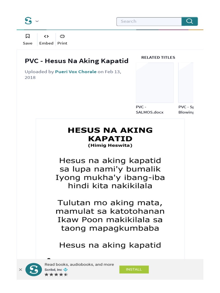 PVC Hesus Na Aking Kapatid | PDF