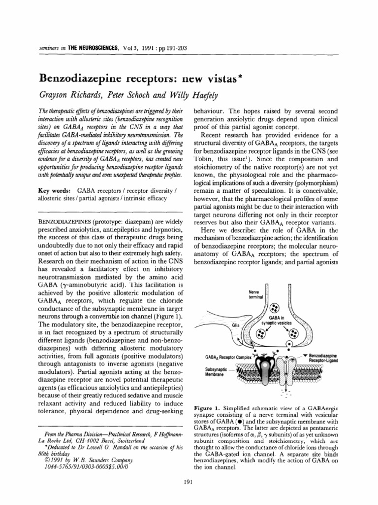 Benzodiazepine Receptors | PDF | Receptor Antagonist | Benzodiazepine