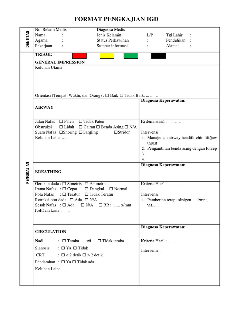 Form Pengkajian IGD | PDF