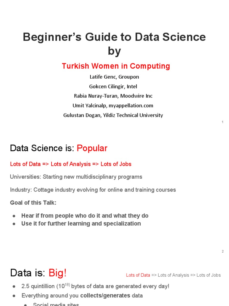 Beginners Guide To Data Science - A Twics Guide 1 | PDF | Data Analysis ...
