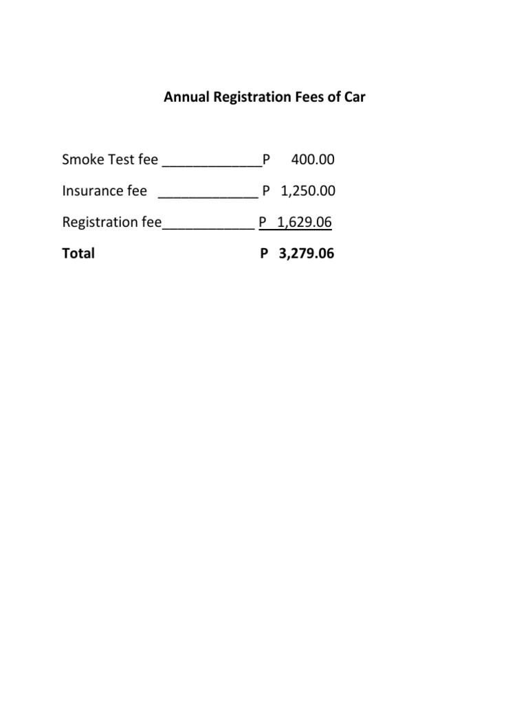 Annual Registration Fees of Car | PDF