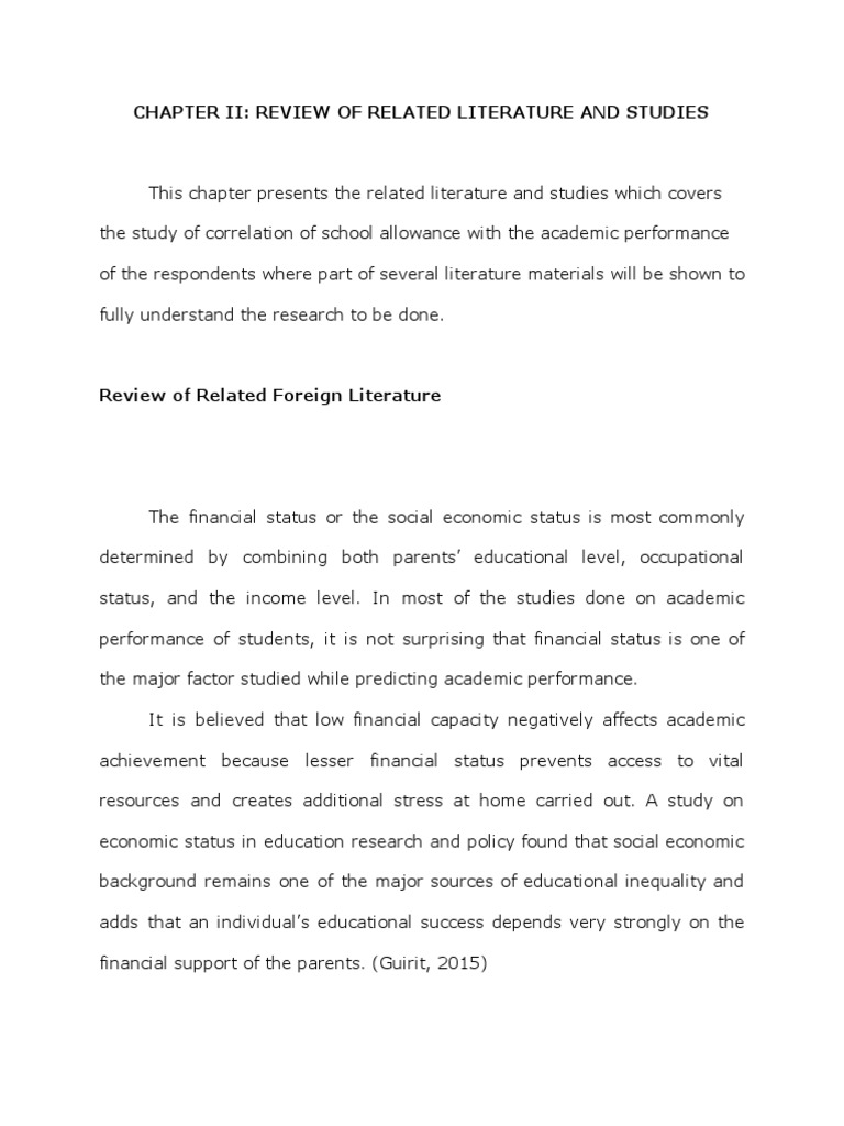 Chapter II - Review of Related Literature and Studies | PDF ...