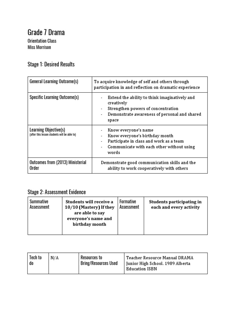 Grade 7 Drama Miss Morrison-3 | Download Free PDF | Educational ...