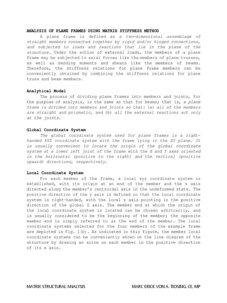Plane Frames | PDF | Structural Analysis | Earthquake Engineering